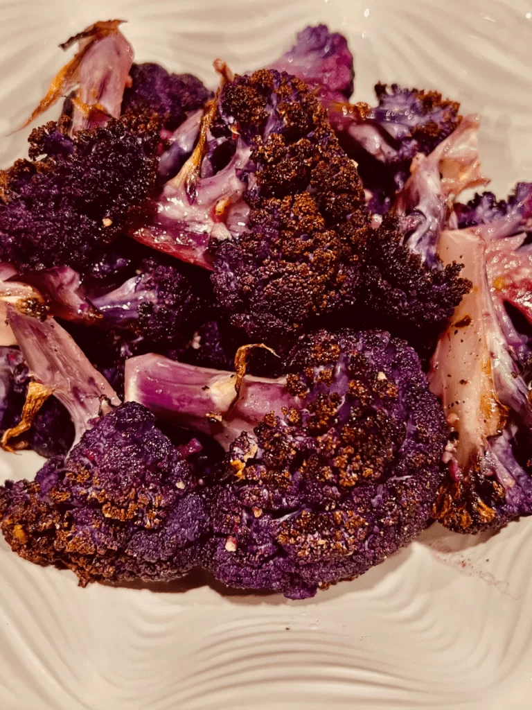 Oven Roasted Purple Cauliflower Recipe | Breezy Kitchen